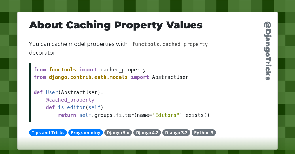 About Caching Property Values - DjangoTricks