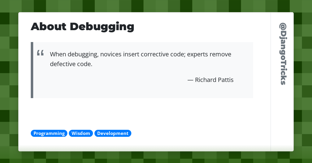 About Debugging - DjangoTricks