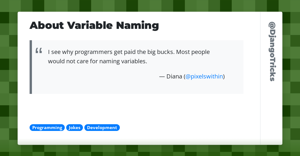 About Variable Naming - DjangoTricks