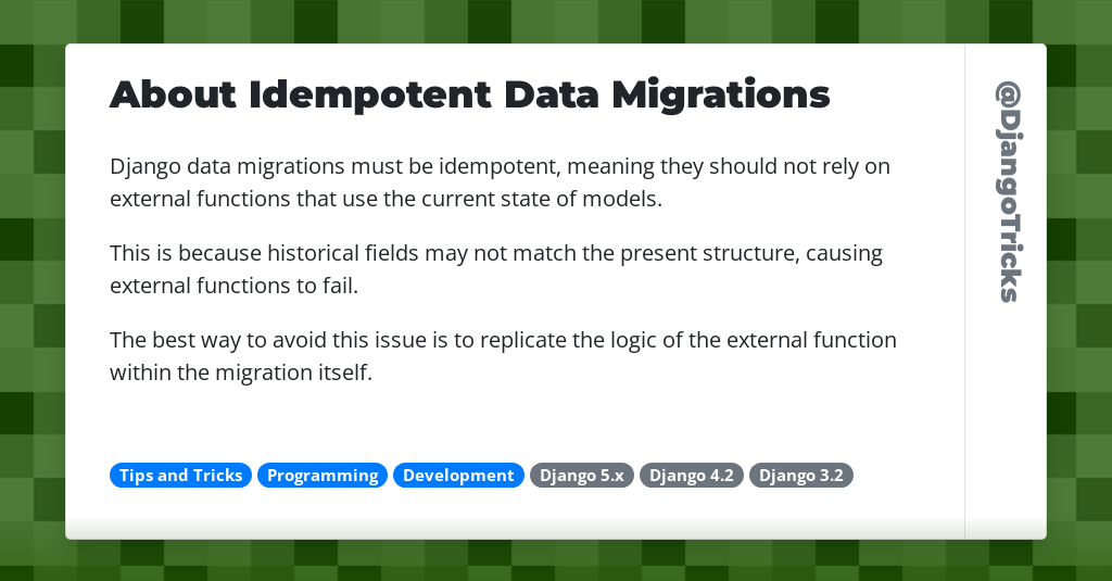 About Idempotent Data Migrations - DjangoTricks