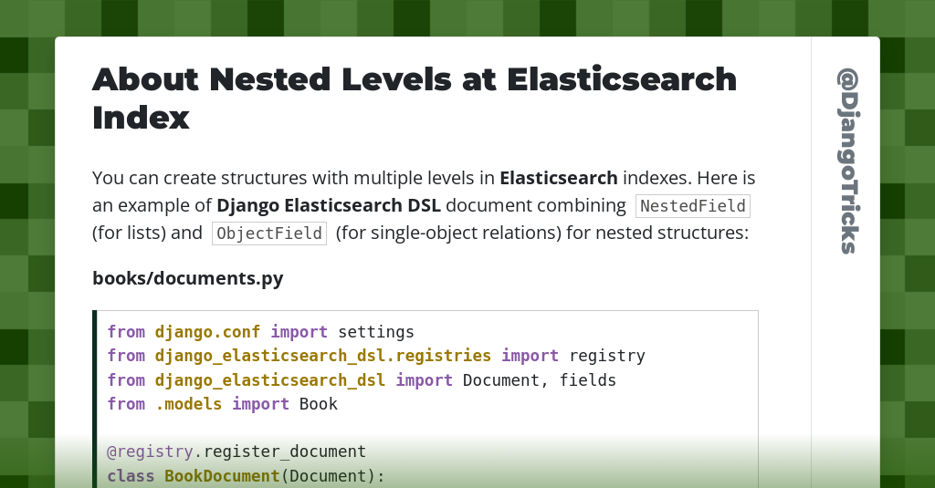 About Nested Levels at Elasticsearch Index - DjangoTricks